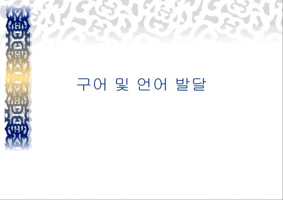[언어치료] 구어 및 언어 발달