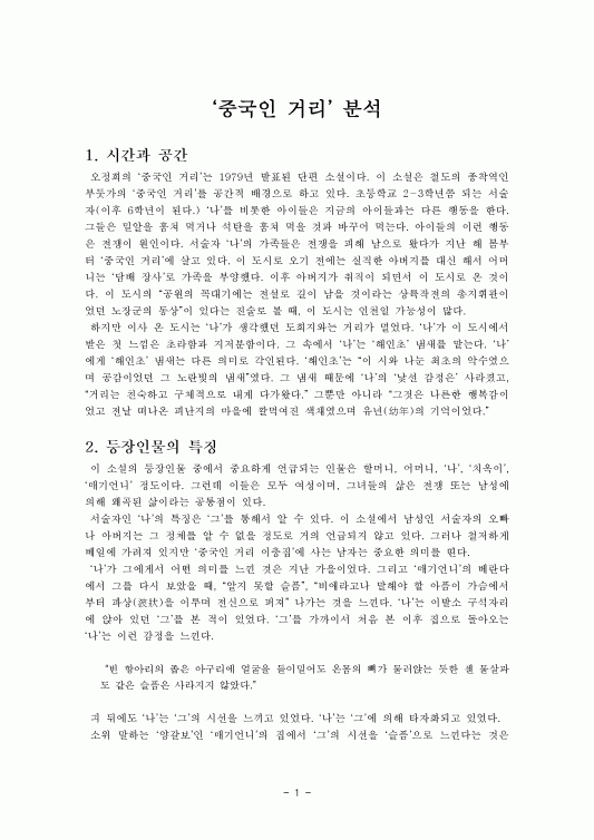 ‘중국인 거리’ 분석