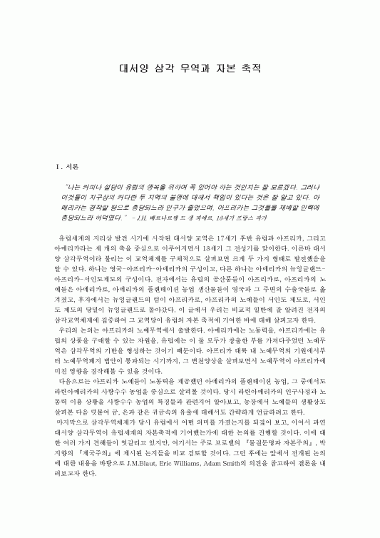 대서양 삼각 무역과 자본 축적 [아프리카 노예무역]