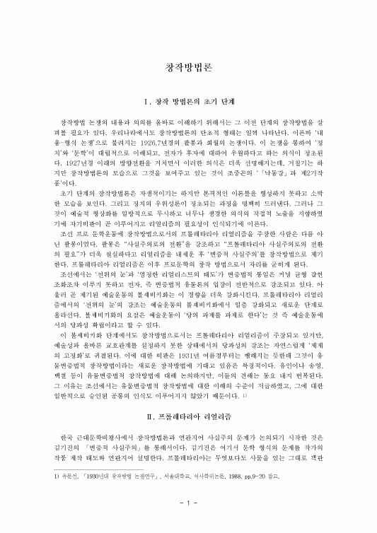 창작방법론 레포트 자료