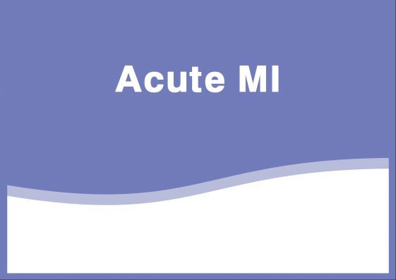 Acute MI - PBL 방식