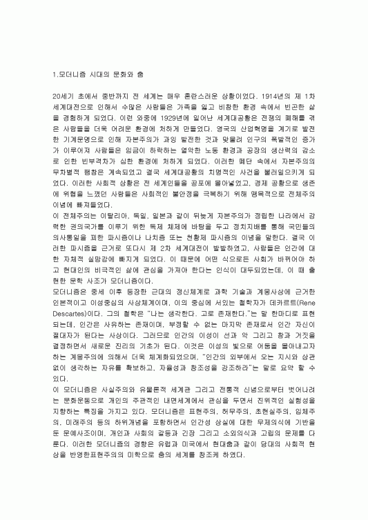 현대무용사 레포트 자료