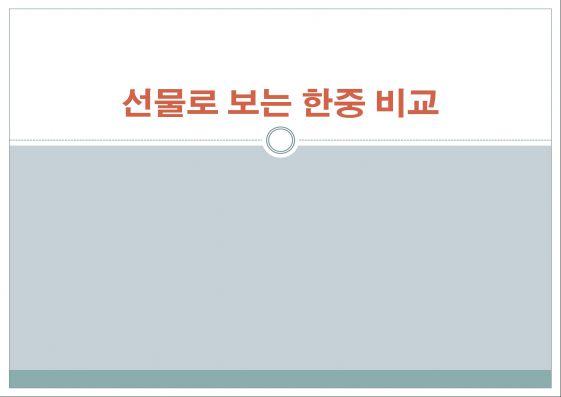 선물로 보는 한중비교