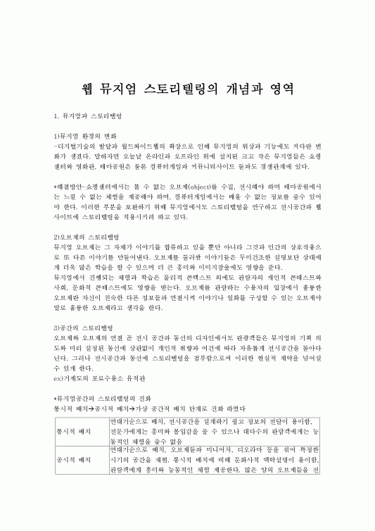 웹 뮤지엄 스토리텔링의 개념과 영역