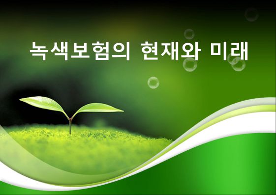 녹색보험의 현재와 미래