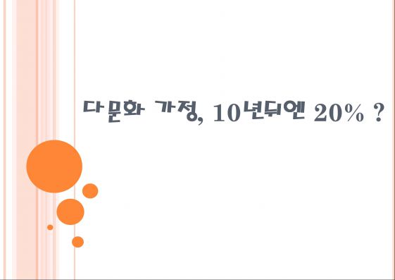 [사회복지정책론] 다문화 가정, 10년뒤엔 20% ?.pptx