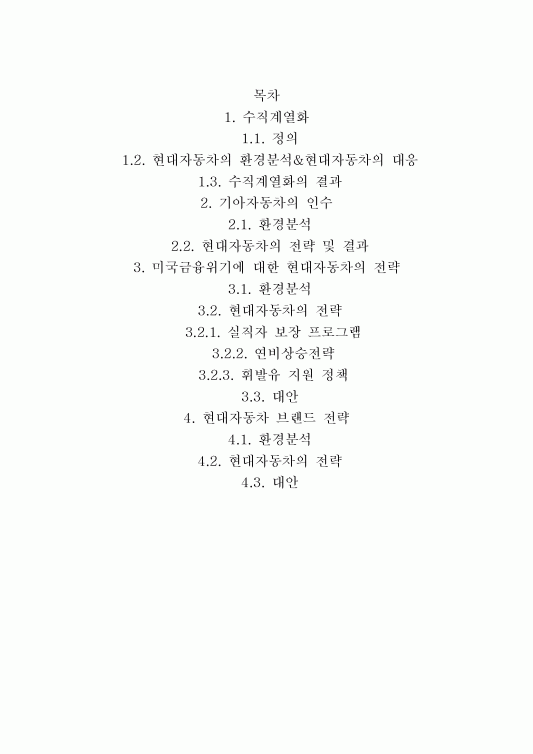 수직계열화, 현대자동차의환경분석,현대자동차의전략,수직계열화분석,현대자동차의수직계열화