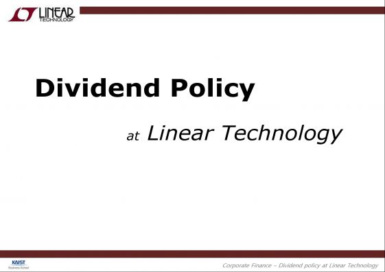 Linear Tech 배당 정책