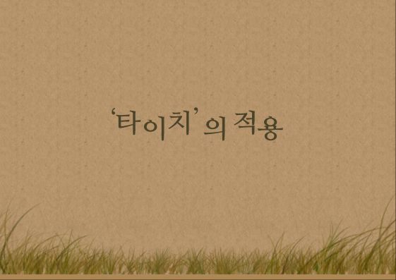 타이치의 적용