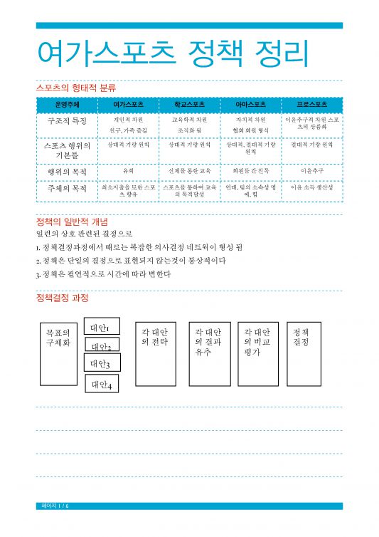 스포츠 정책에 대하여