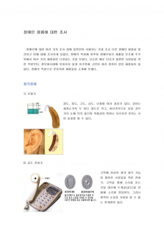 장애인 용품에 대한 조사