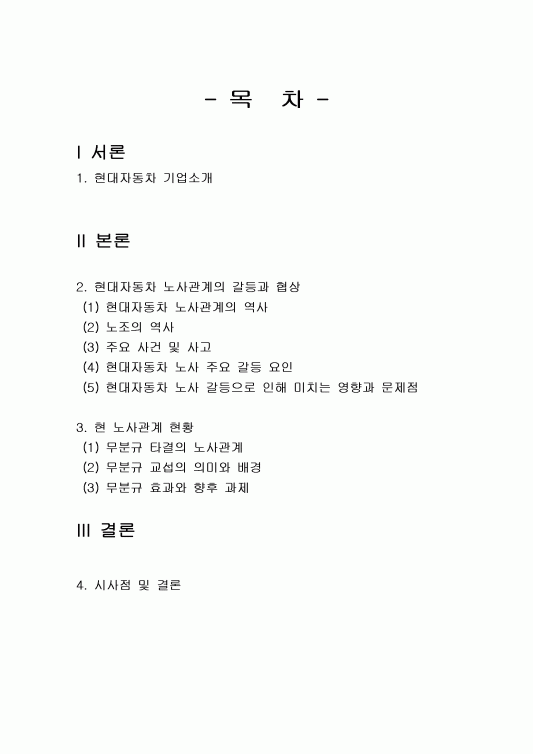 [기업과 경영][경영학원론] 현대자동차 노사관계의 갈등과  협상