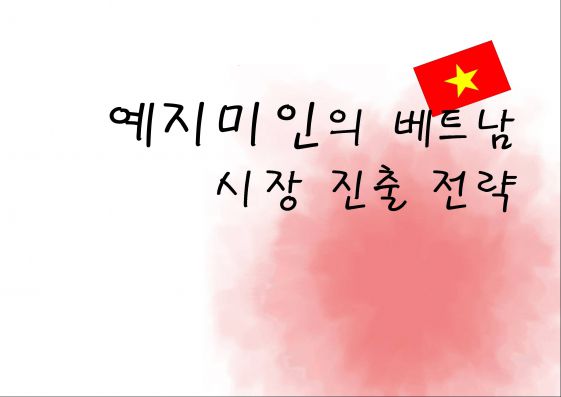 [전략경영][국제경영] 예지미인(생리대)의 베트남  시장 진출 전략