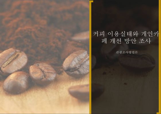 관광조사방법론 - 커피 이용실태와 개인카페 개선 방안 조사