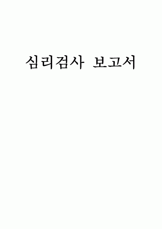 심리검사  보고서