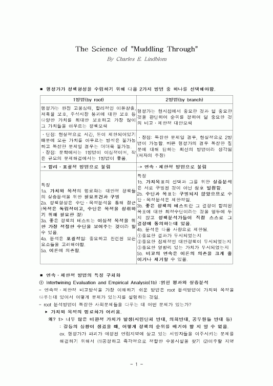 The Science of  Muddling Through  해석본
