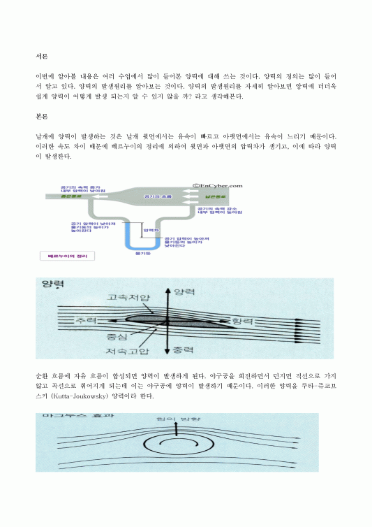 양력에 대하여