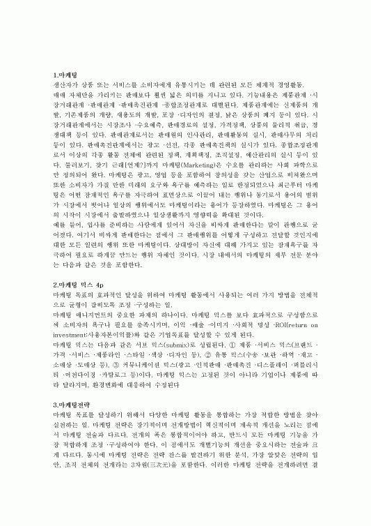 마케팅 경영학 이론