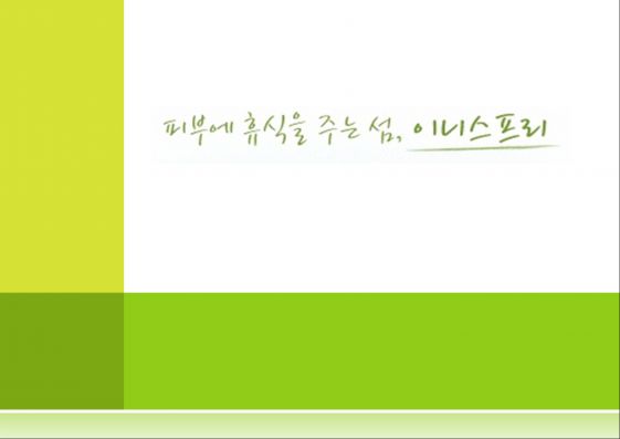 이니스프리 (innisfree) 마케팅 SWOT,STP,4P전략 분석 PPT자료