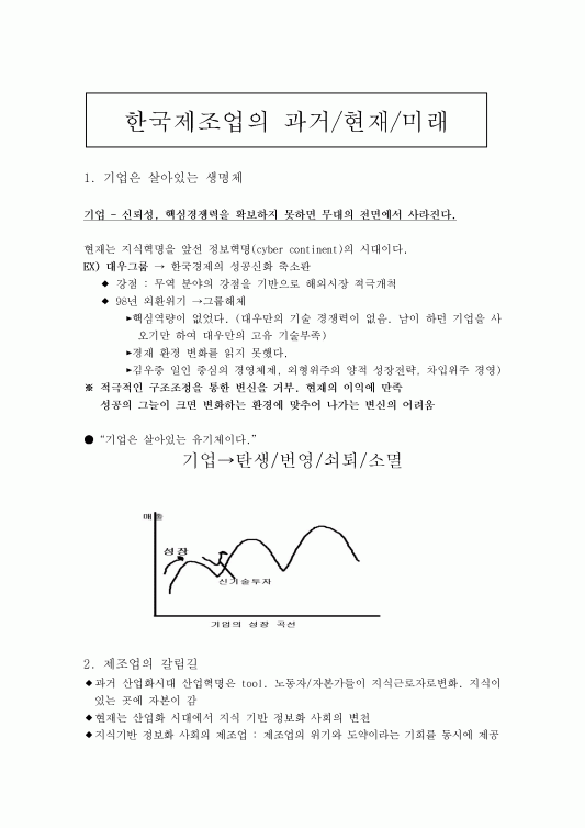 한국제조업의과거현재미래