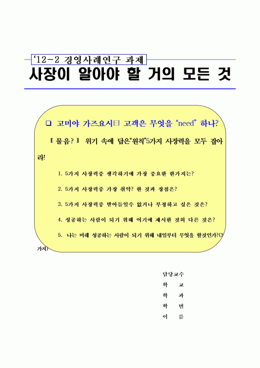 사장이알아야할거의모든것 사례연구 및 독후감