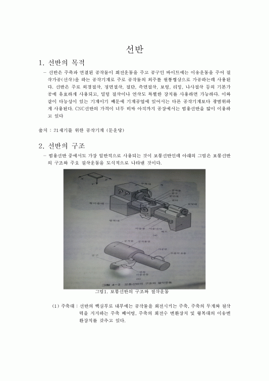기초실험 예비보고서 - 선반 & 밀링 & 드릴링
