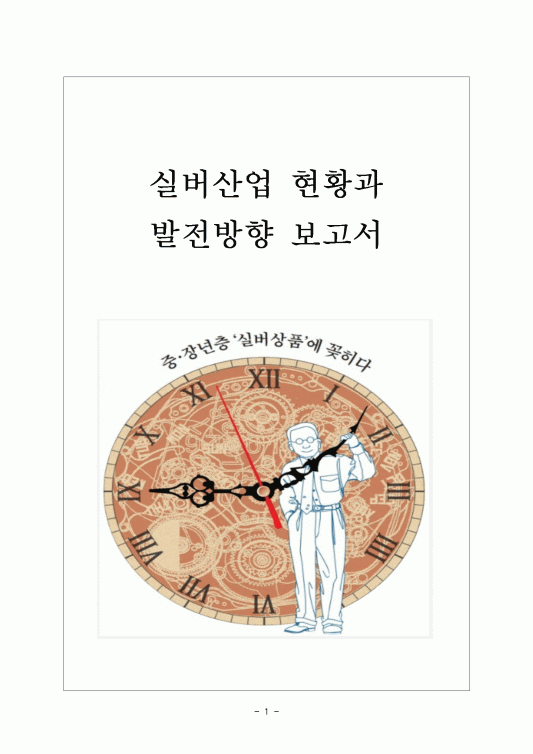 [노인실버산업]실버산업 현황과 발전방향 보고서