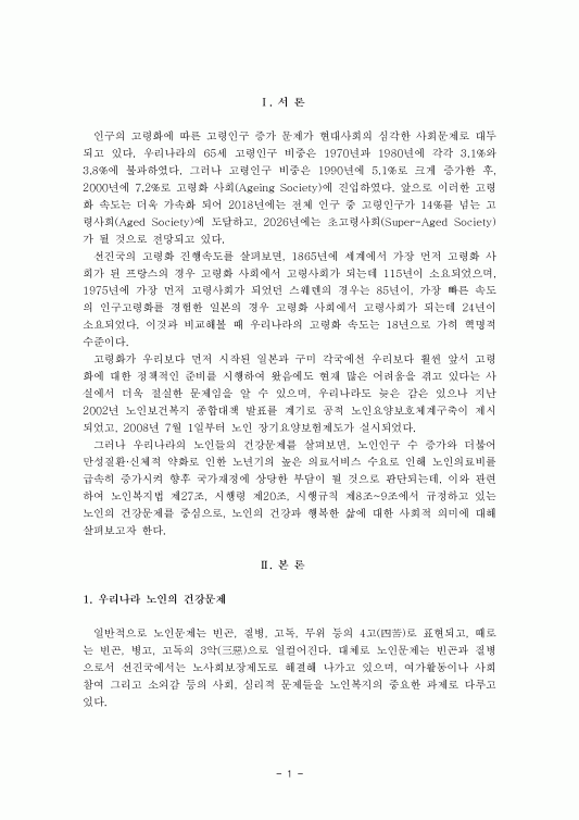 노인의 건강문제