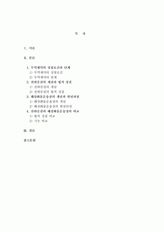 선하증권(B/L)과 해상화물운송장(SWB)
