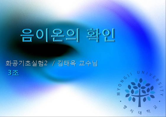 [화공기초실험2] 음이온의 확인.PPT자료