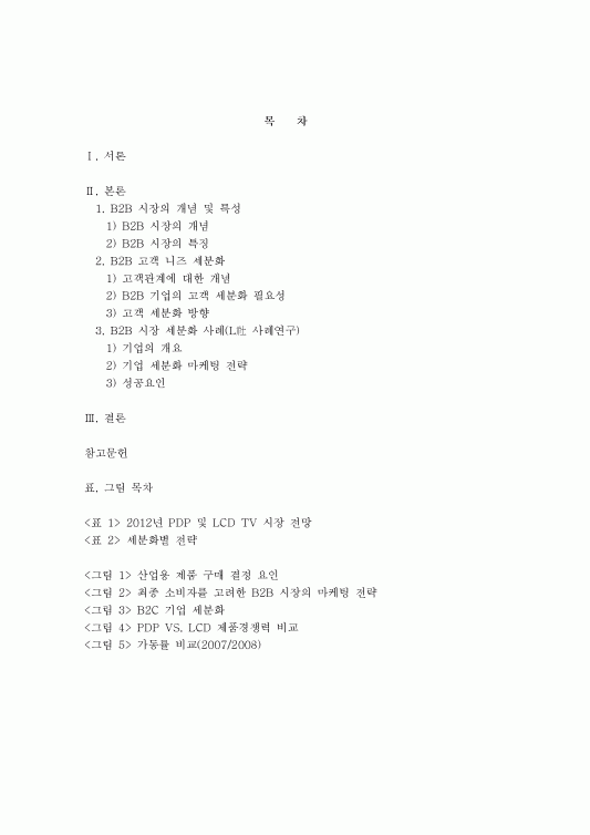 B2B시장 세분화사례