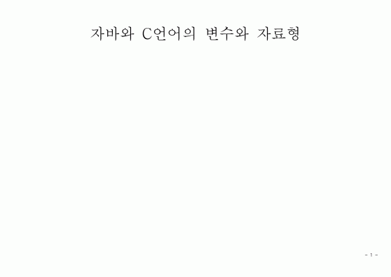 c언어 자바(JAVA)의 변수와 자료형