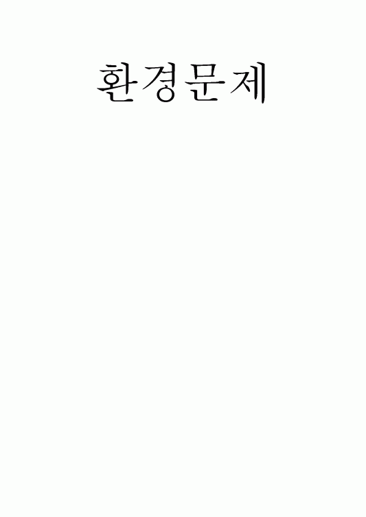 환경 문제 레포트 자료