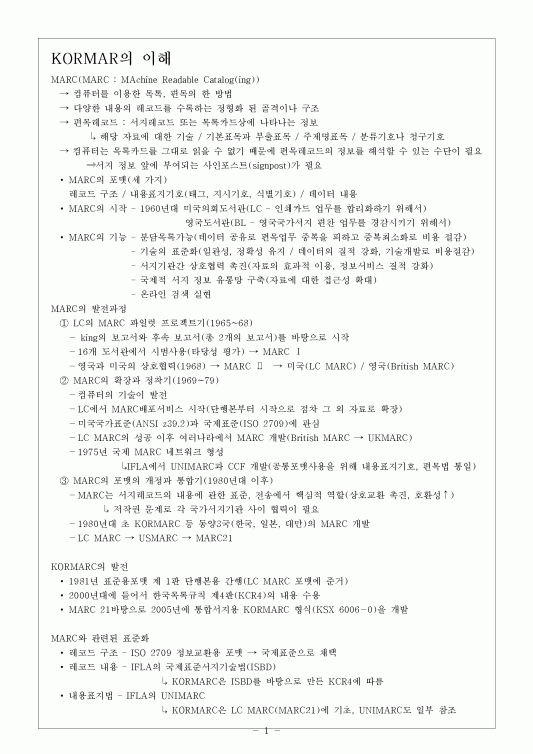 KORMARC 기본 정리