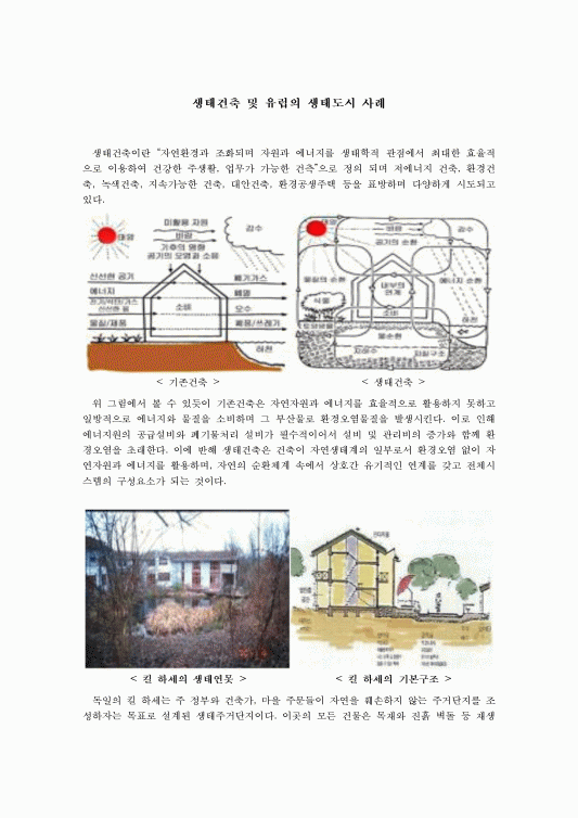 생태건축 및 유럽의 생태도시 사례
