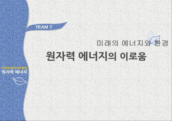 미래의 에너지와 환경 - 원자력 에너지의 이로움.pptx