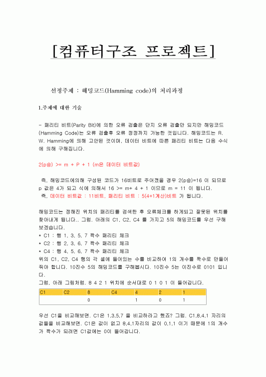 프로젝트 해밍코드