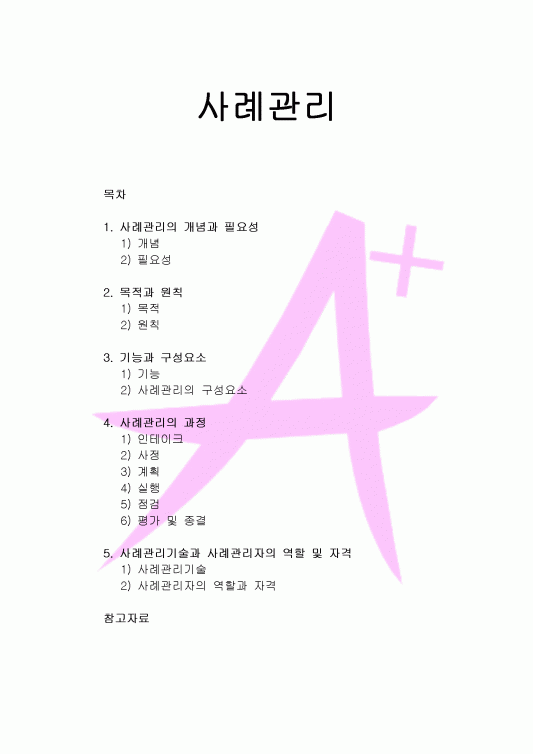 <사례관리> 사례관리의 개념과 필요성, 사례관리의 목적과 원칙, 사례관리의 기능과 구성요소, 사례관리기술과 사례관리자의 역할 및 자격