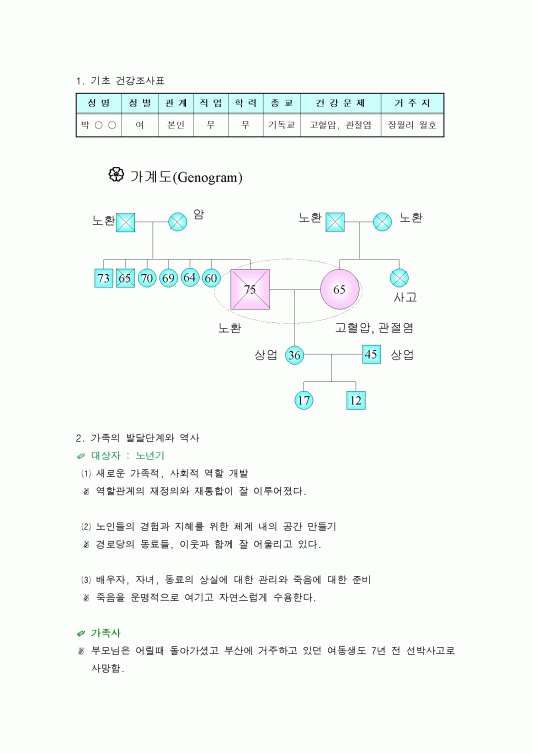 [지역사회간호학][가족간호][가정간호] 케이스 스터디(Case Study),고혈압,관절염
