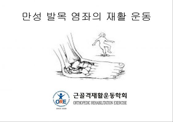 만성 발목 염좌 재활 운동 가이드 (발목의 해부학, 발목 염좌 이해, 발목의 주차별 재활 운동 방법 소개).PPT자료