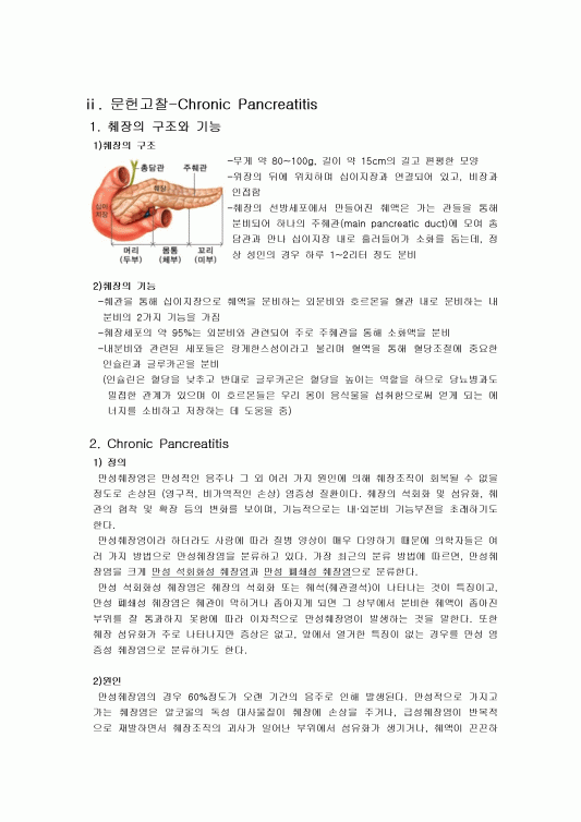 만성췌장염 케이스 스터디 Chronic Pancreatitis case study