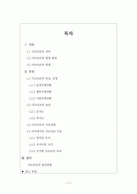 이모티콘의 유형