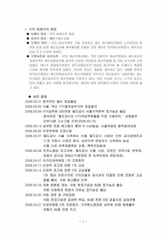 비정규직 파업 사례