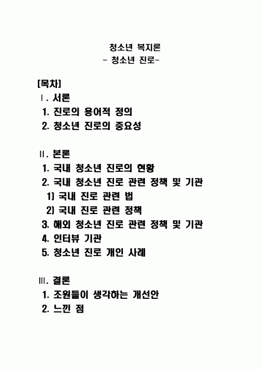 청소년복지론(보고서)