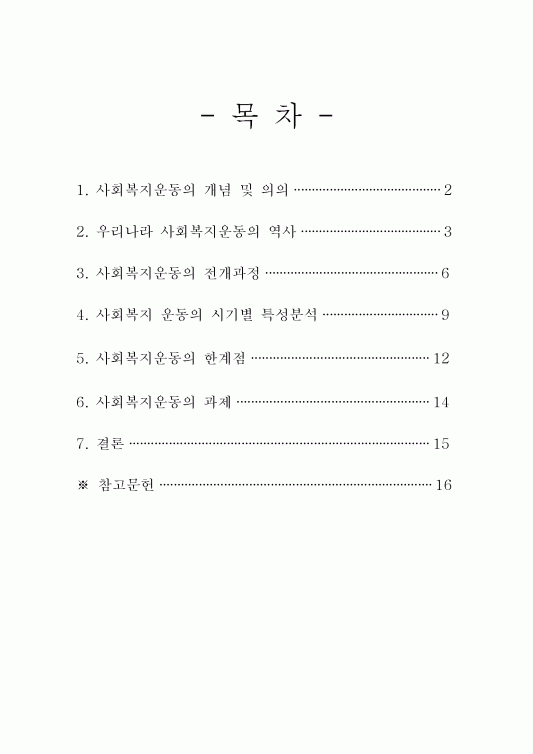 [지역사회복지]사회복지운동 개념 및 역사, 한계점, 과제