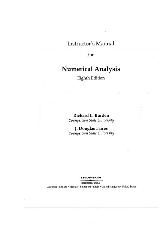[솔루션] Numerical Analysis 8/E - 수치해석 RICHARD L.BURDEN 8판