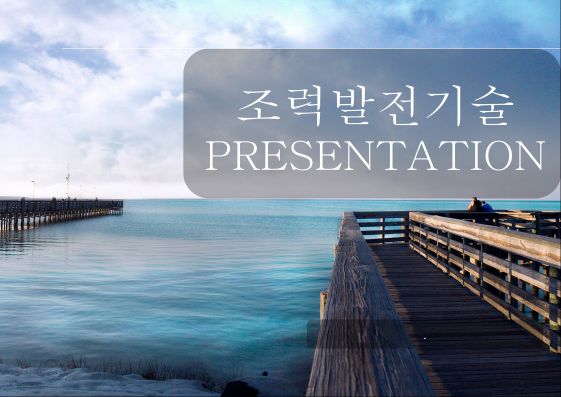 [조력발전기술] 조력발전에대한 전반적인 이론 및 현황.pptx