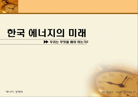 [에너지 경제학] 한국 에너지의 미래, 우리는 무엇을 해야 하는가?.ppt