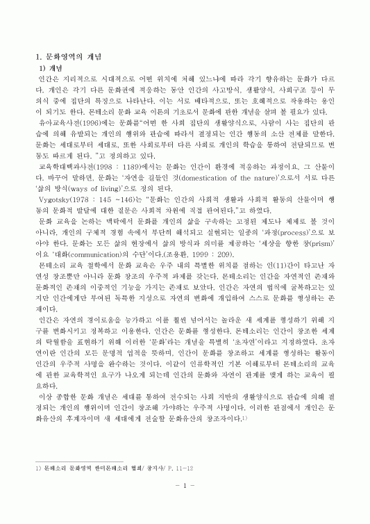 몬테소리 - 문화