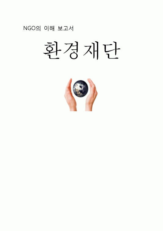 [NGO 기관 분석 레포트] 환경재단의 역할, 설립목적, 주요 활동, 전망 분석